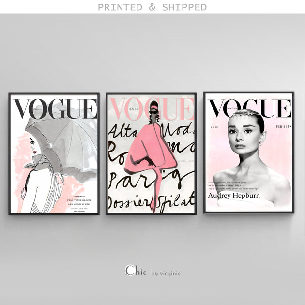Vogue Art Prints Set of 3 - Vintage Fashion Wall Art - Home Decor ...