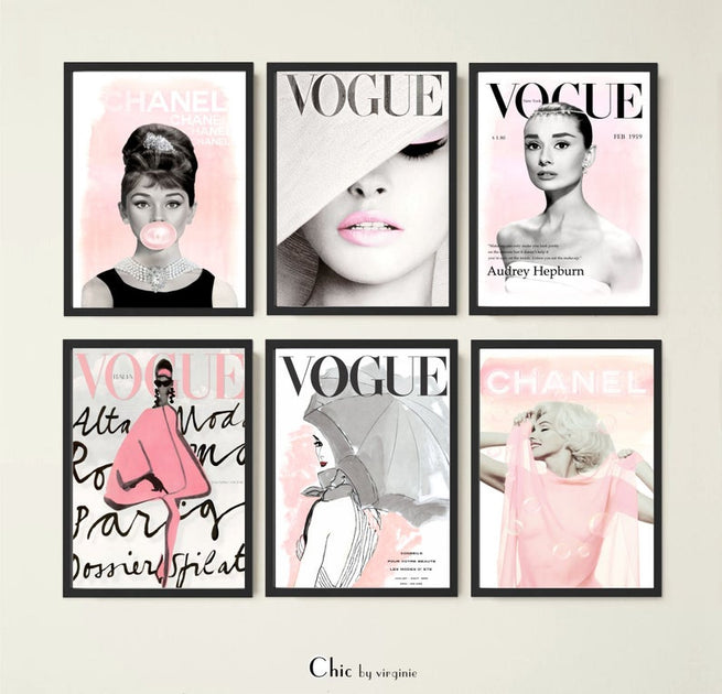 Vogue Cover Magazine Set of 6 Posters/Prints | Iconic Designer Fashion ...
